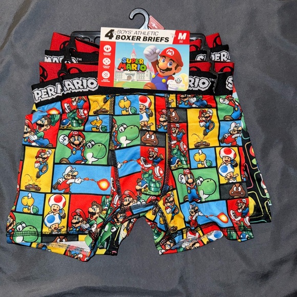 Nintendo | Other | Nintendo Super Mario Boys Boxer Briefs Red Blue ...